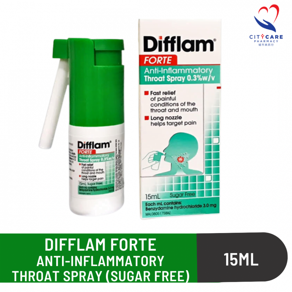 DIFFLAM FORTE ANTI INFLAMMATORY THROAT SPRAY SUGAR FREE 15ML DIFFLAM FORTE ANTI INFLAMMATORY THROAT SPRAY SUGAR FREE 15ML