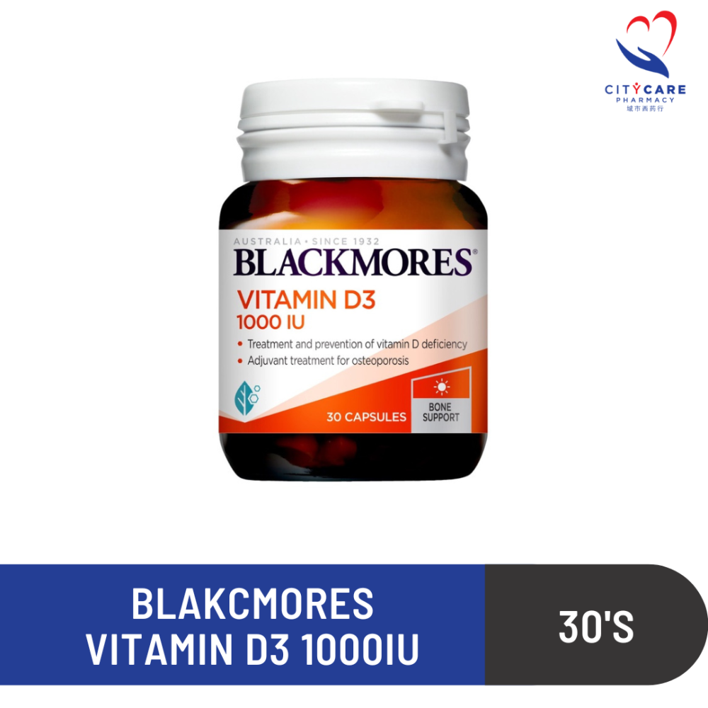BLAKCMORES VITAMIN D3 1000IU 30’S - MYCITYHEALTH SDN BND (970596-W)