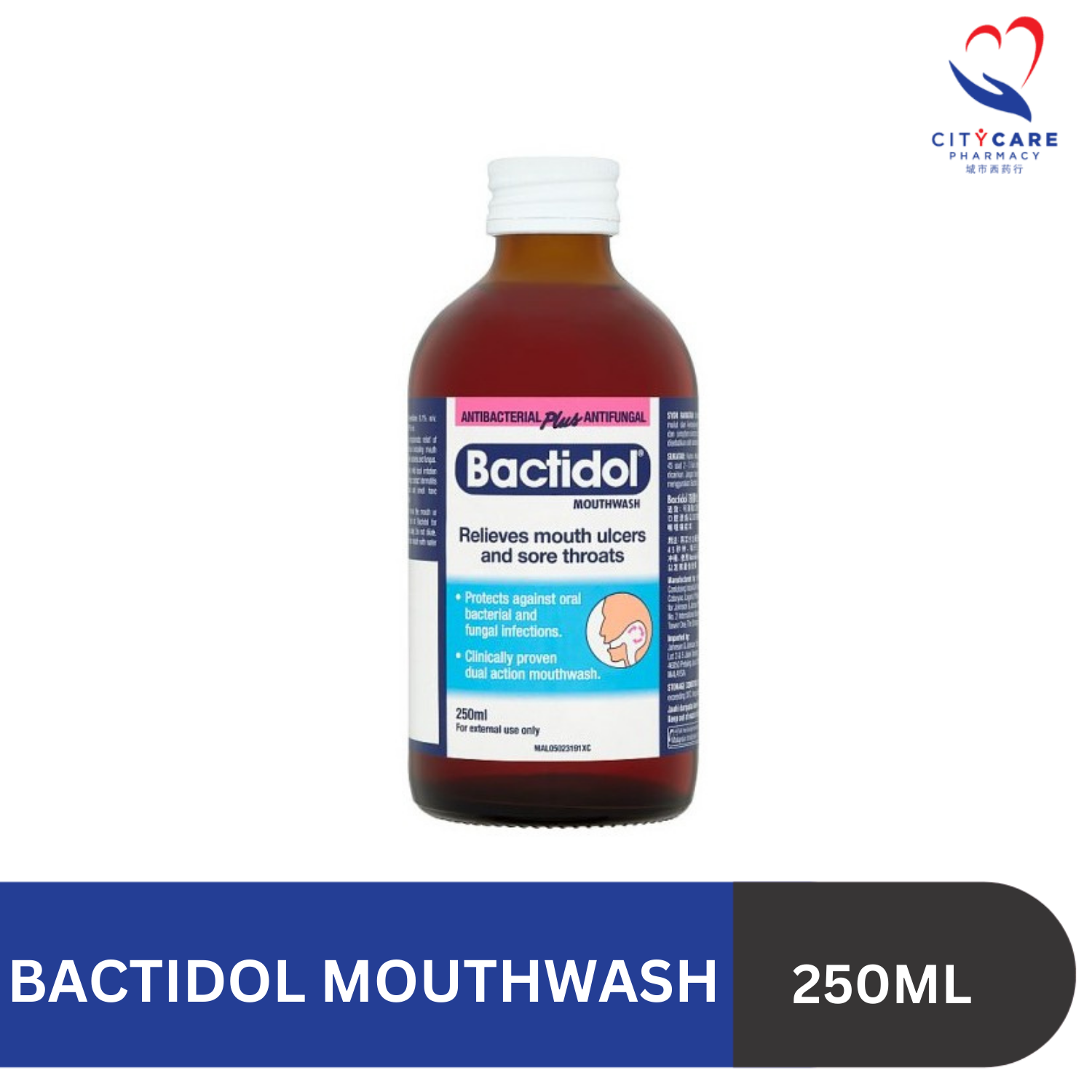 BACTIDOL MOUTHWASH 250ML - MYCITYHEALTH SDN BND (970596-W)