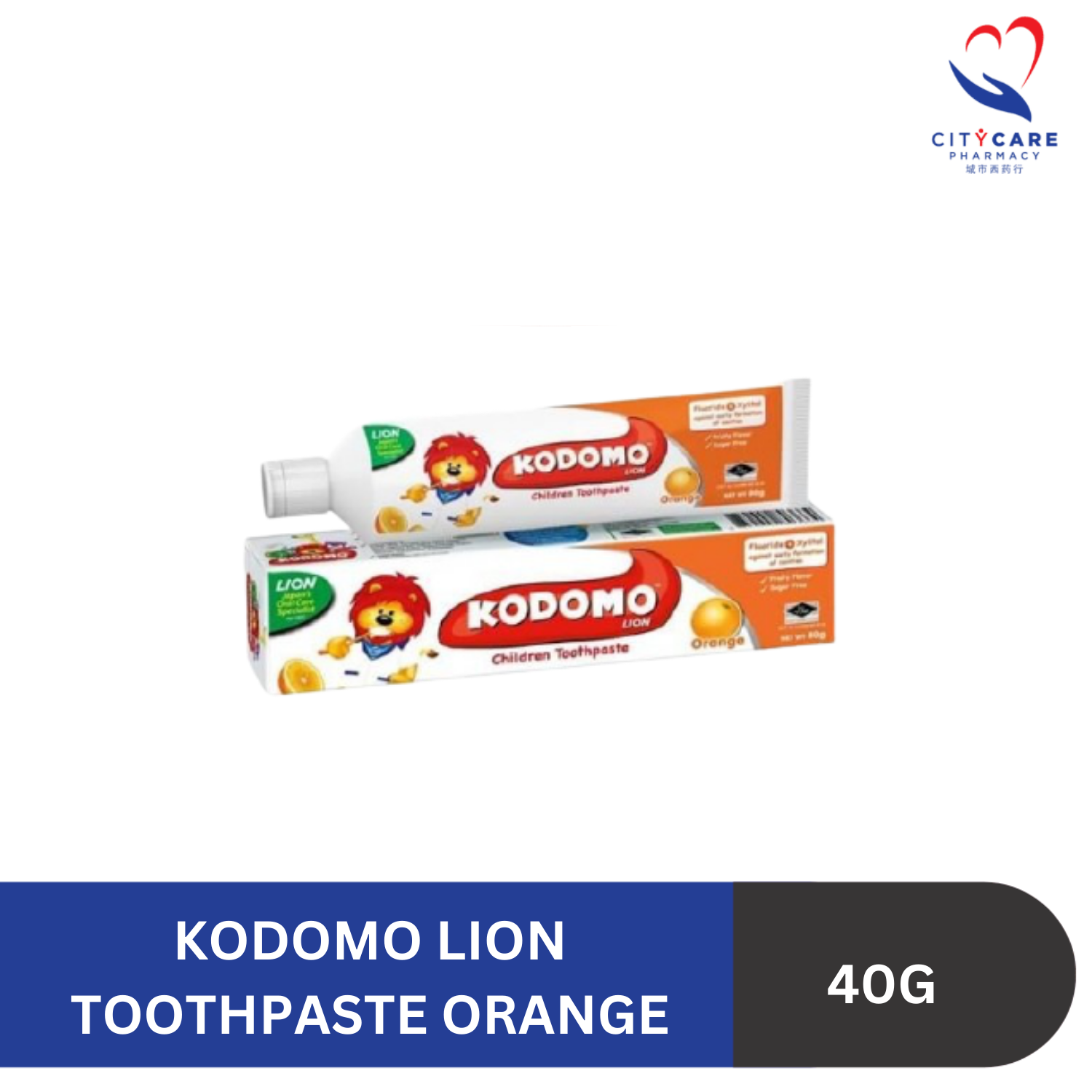 KODOMO LION TOOTHPASTE ORANGE (40G) - CITYCARE PHARMACY