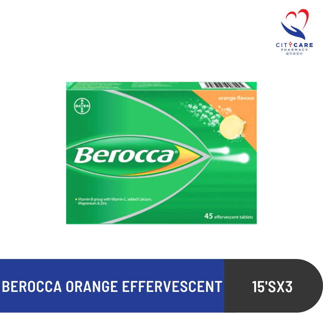 BEROCCA ORANGE EFFERVESCENT (45’S) - MYCITYHEALTH SDN BND (970596-W)